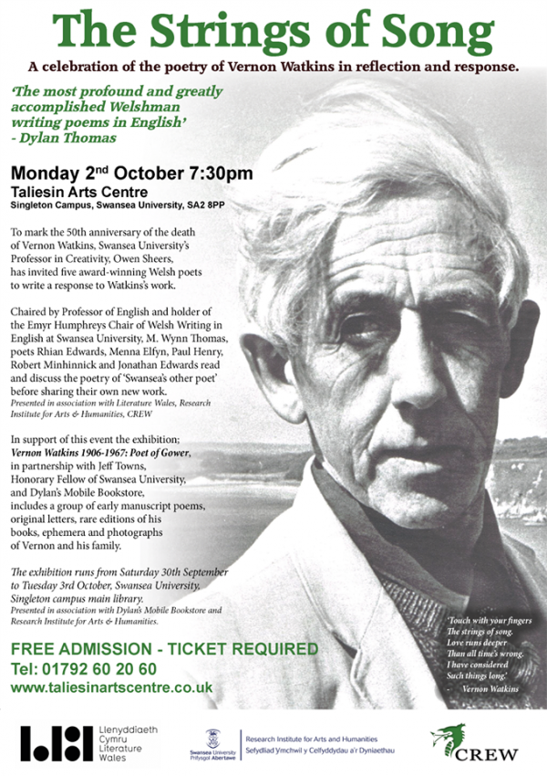 The Strings of Song: Vernon Watkins Celebration, Taliesin Arts Centre ...